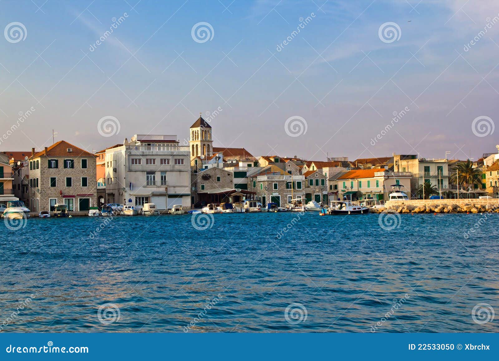 Adriatic Town of Vodice Waterfront, Dalmatia Stock Photo - Image of ...