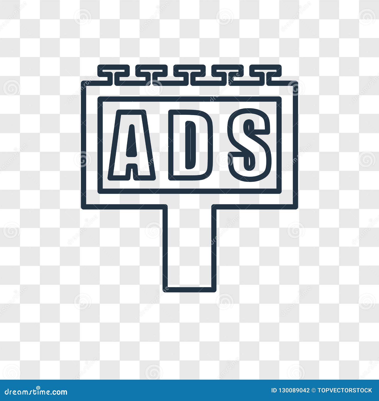 Ads Concept Vector Linear Icon Isolated on Transparent Background, Ads ...