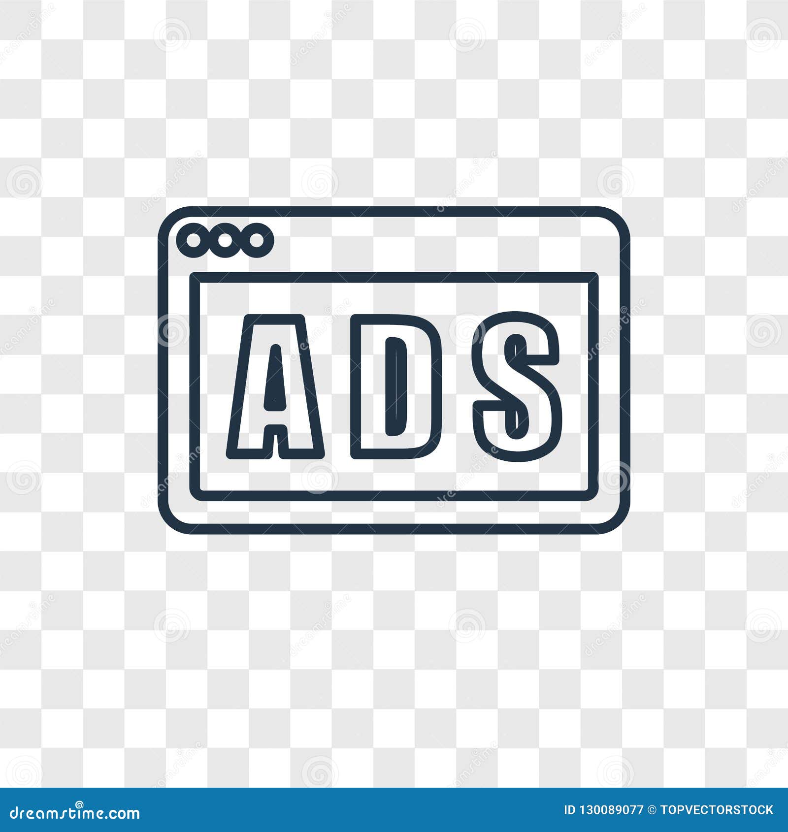 Ads Concept Vector Linear Icon Isolated on Transparent Background, Ads ...