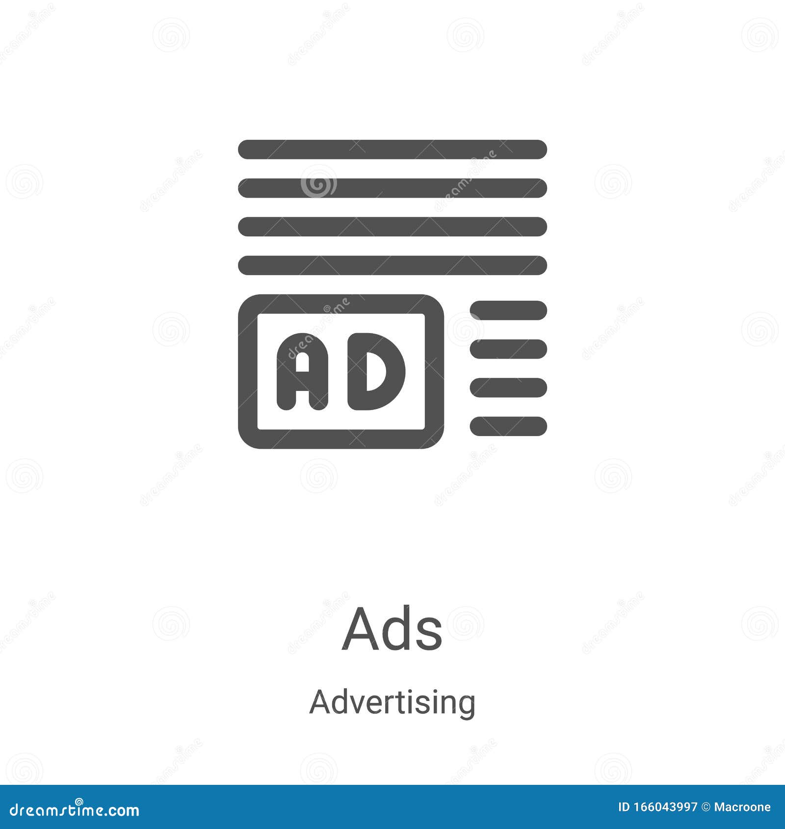 Ads Icon Vector from Advertising Collection. Thin Line Ads Outline Icon ...