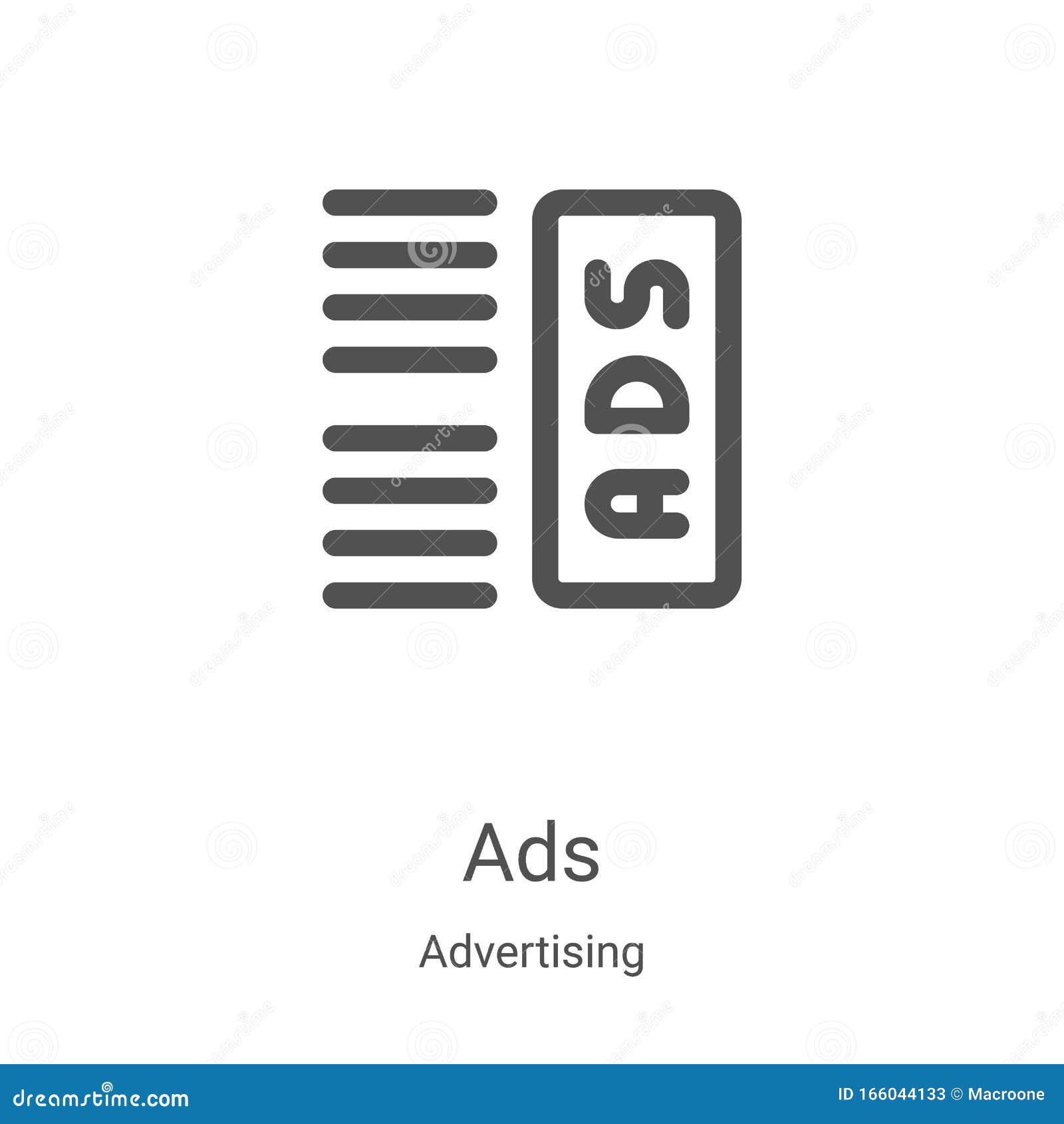 Ads Icon Vector from Advertising Collection. Thin Line Ads Outline Icon ...