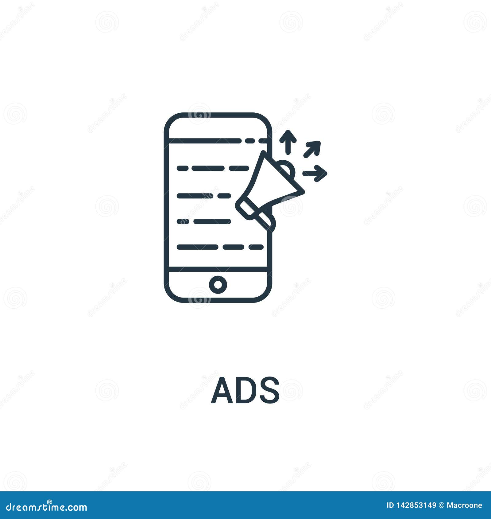 Ads Icon Vector from Ads Collection. Thin Line Ads Outline Icon Vector ...