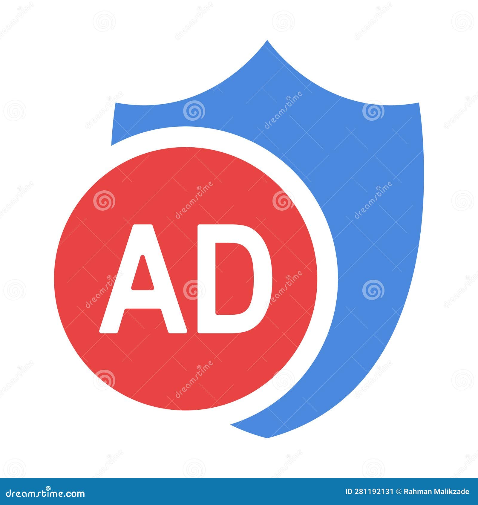 Ads Protection Icon. Shield and Ad Vector Illustration Stock Vector ...