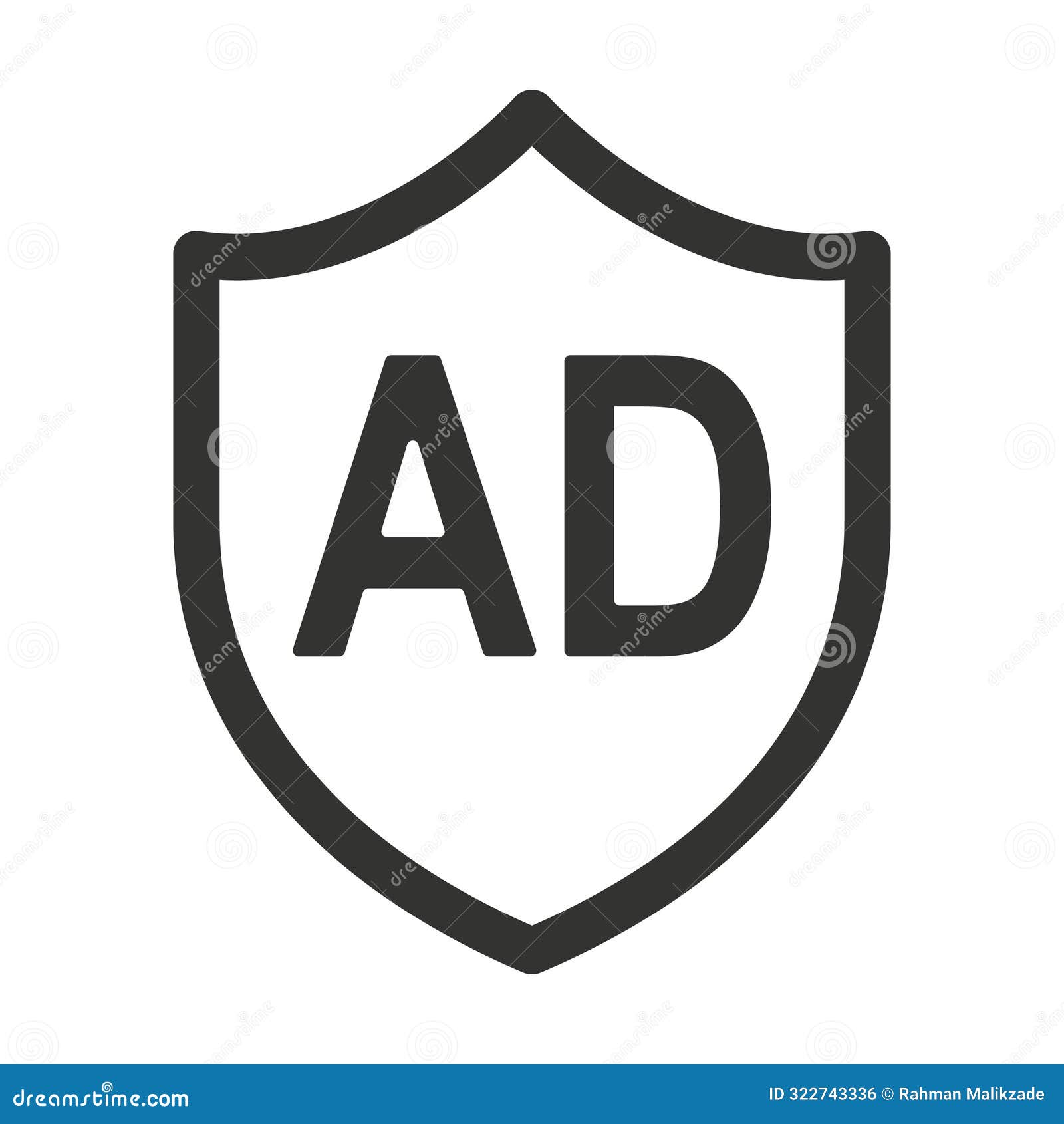 Ads Protection Icon. Shield and Ad Vector Illustration Stock Vector ...