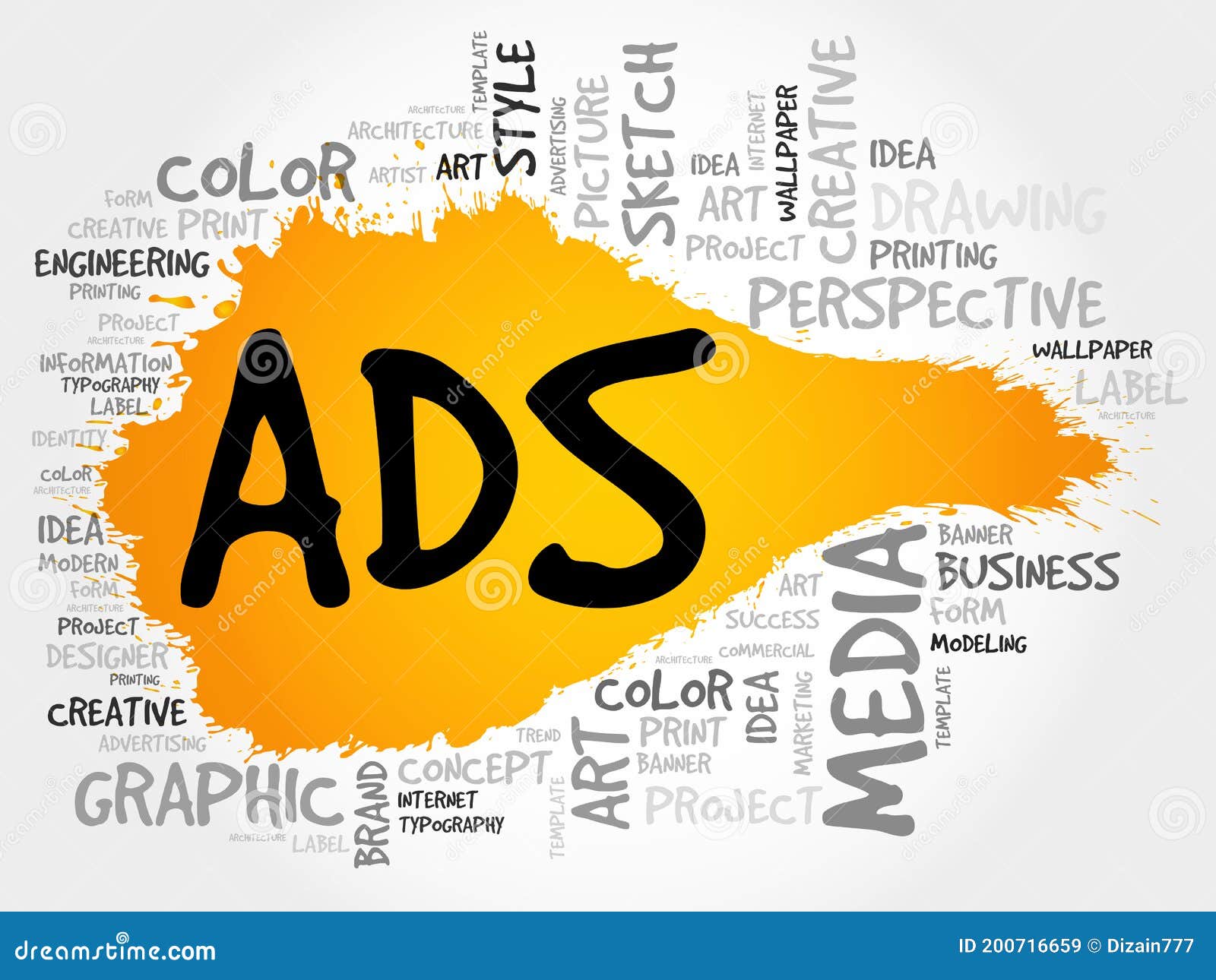 ADS word cloud stock illustration. Illustration of collage - 200716659