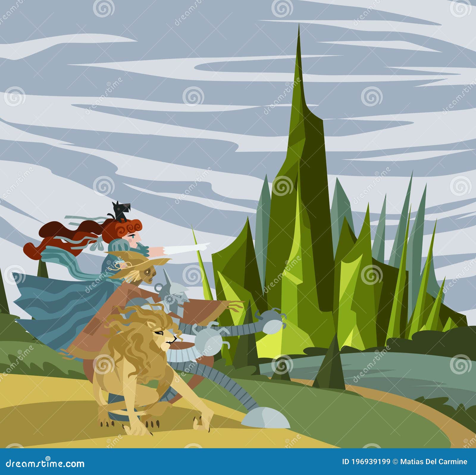 Magical Fantasy Fairytale Characters Team Stock Vector - Illustration ...