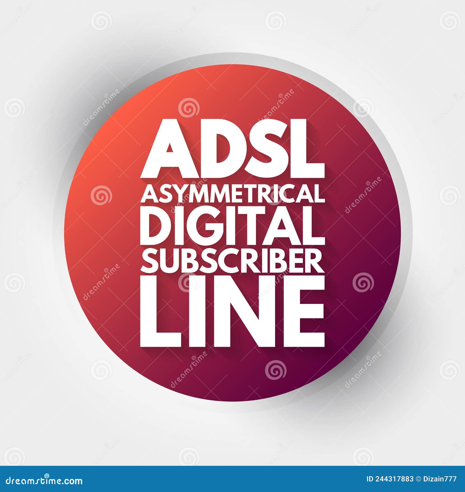 ADSL - Asymmetrical Digital Subscriber Line Acronym, Technology Concept ...