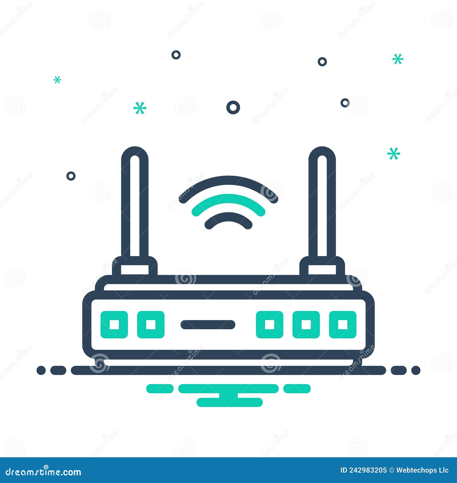 Mix Icon for Adsl, Router and Wireless Stock Vector - Illustration of ...