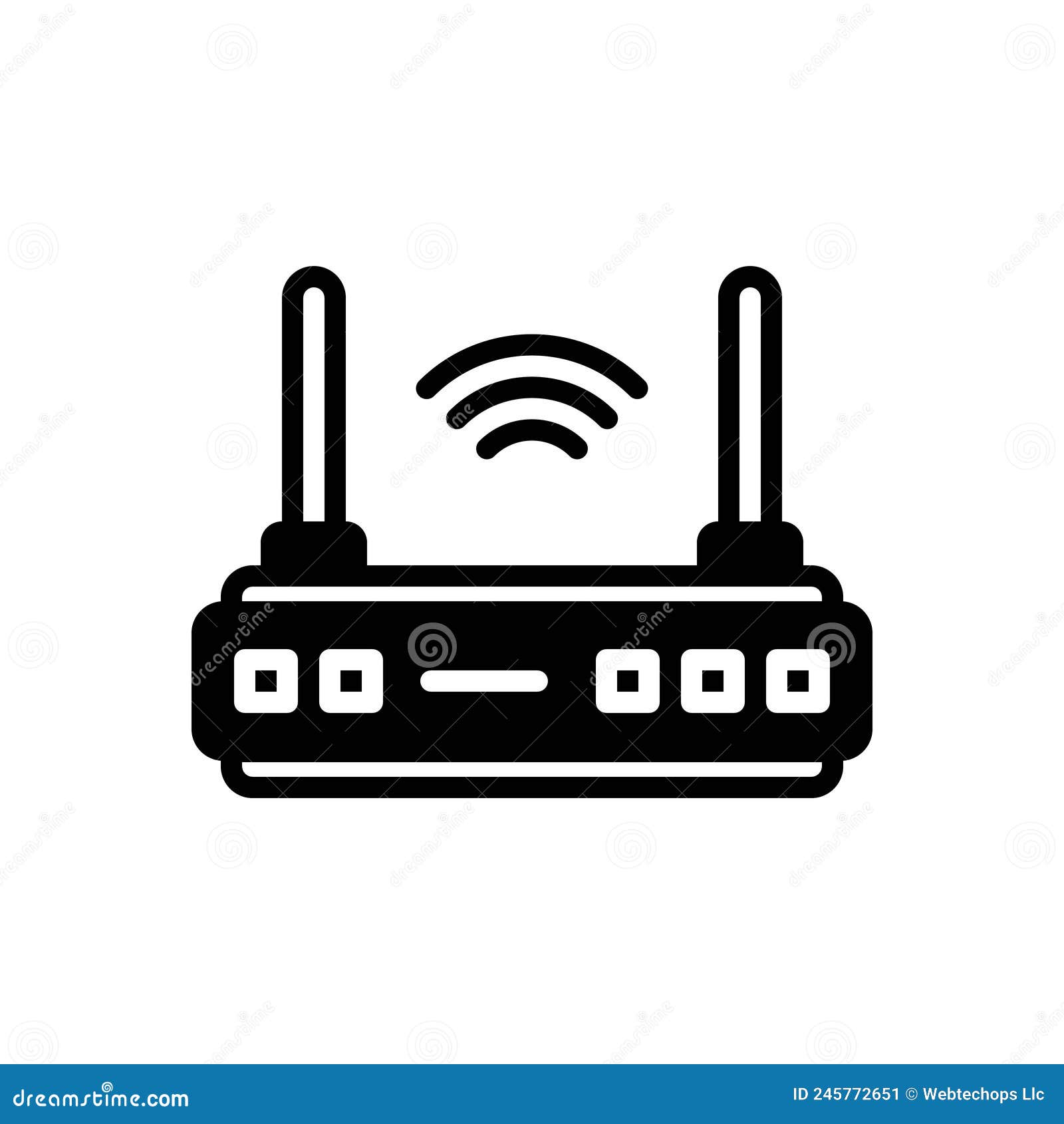 Black Solid Icon for Adsl, Router and Wireless Stock Vector ...