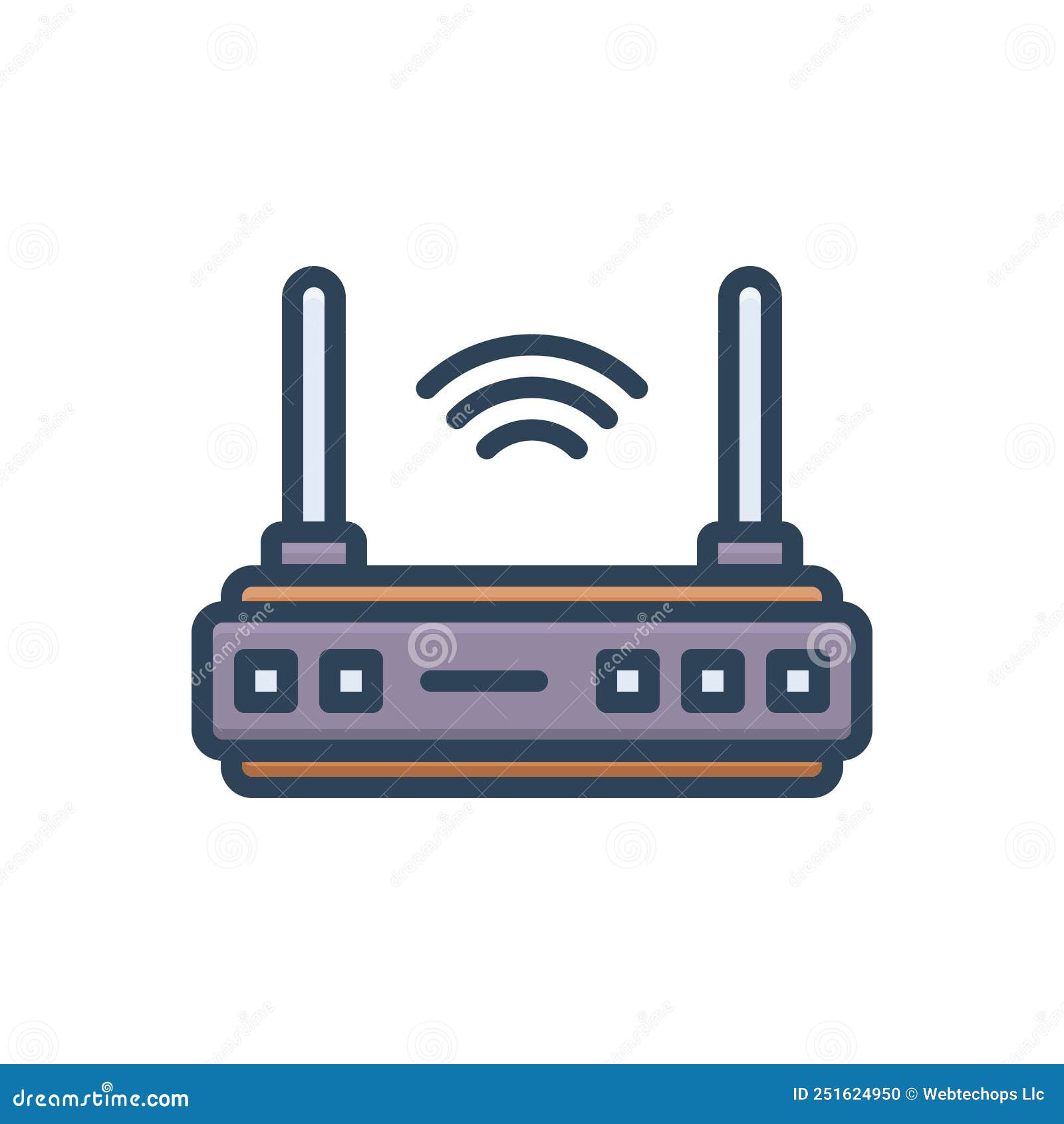 Color Illustration Icon for Adsl, Router and Wireless Stock Vector ...