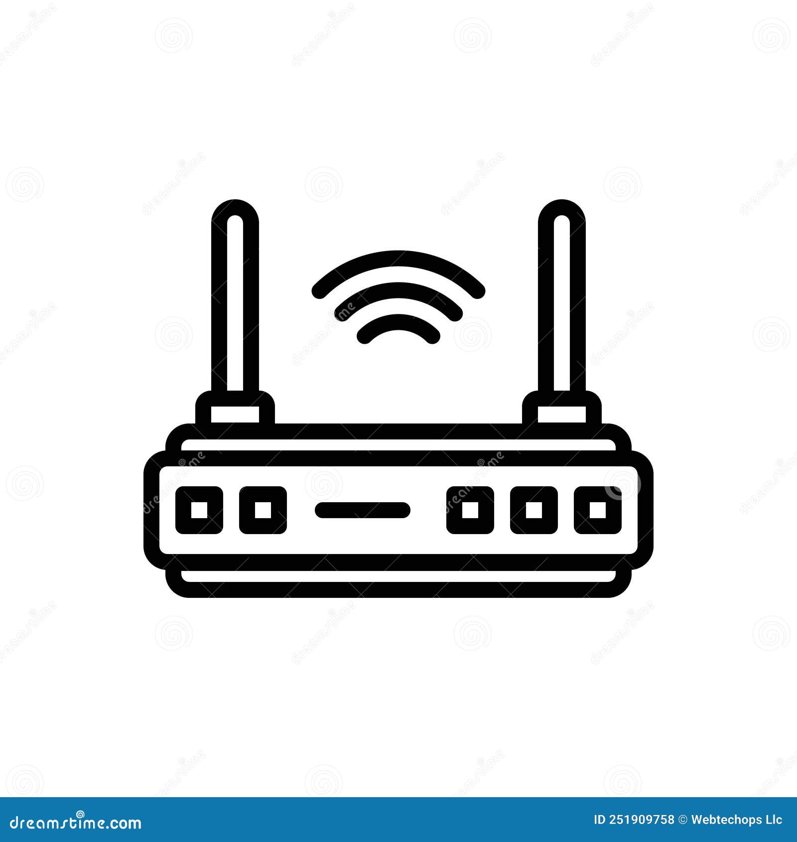 Black Line Icon for Adsl, Router and Wireless Stock Illustration ...