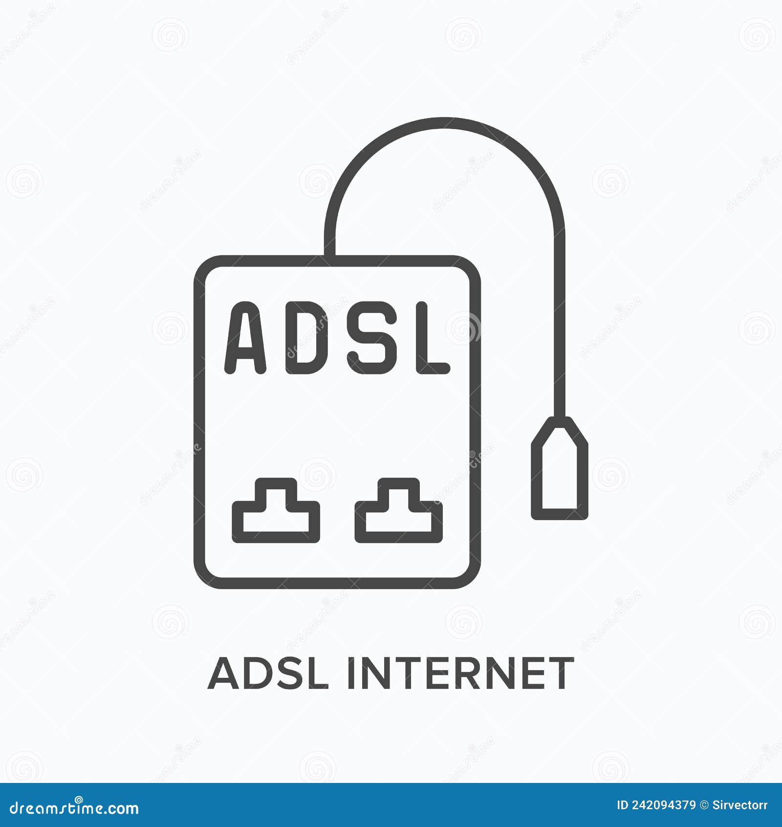 ADSL Internet Flat Line Icon. Vector Outline Illustration of Cable ...