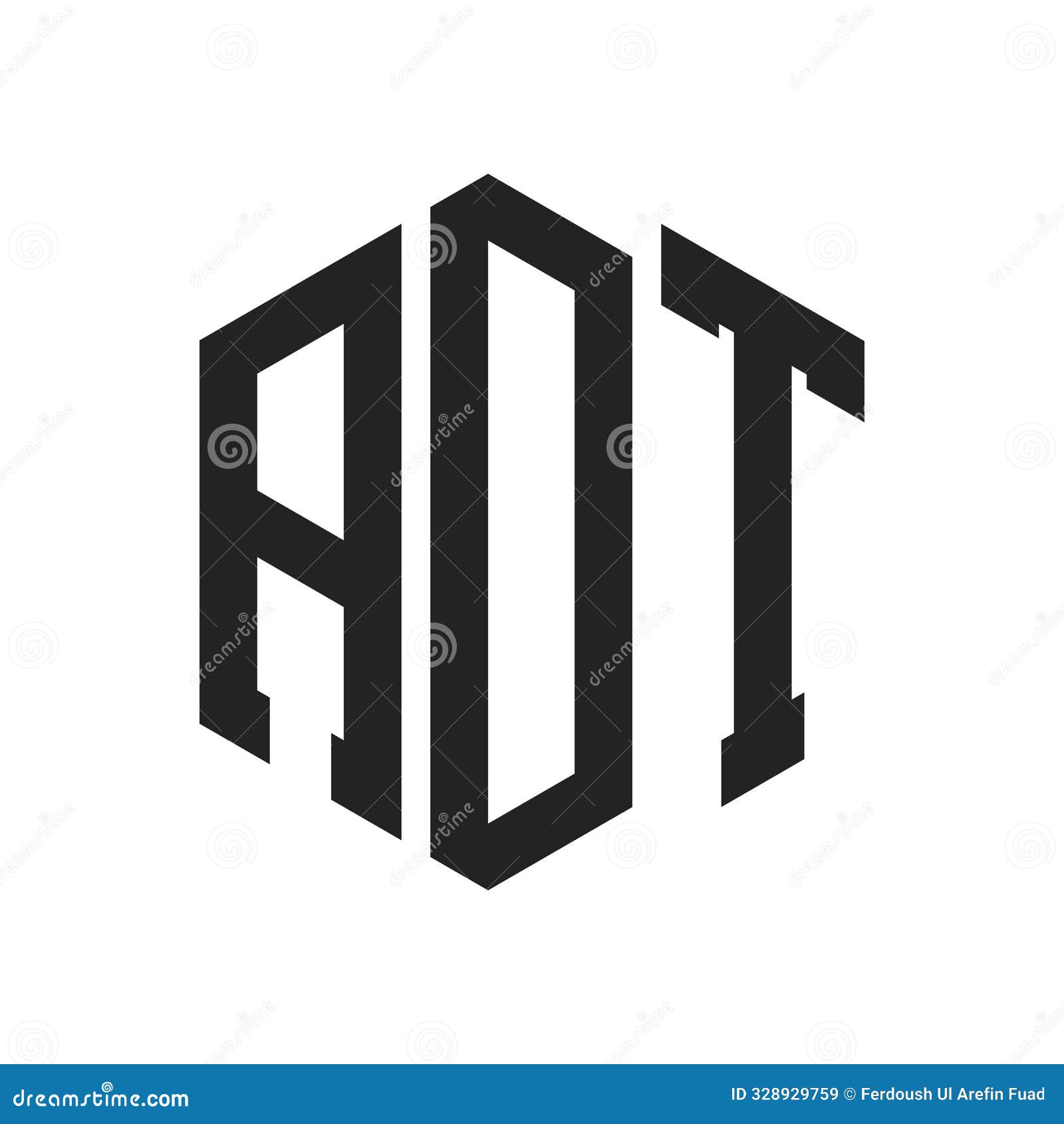 ADT Logo Design. Initial Letter ADT Monogram Logo Using Hexagon Shape ...