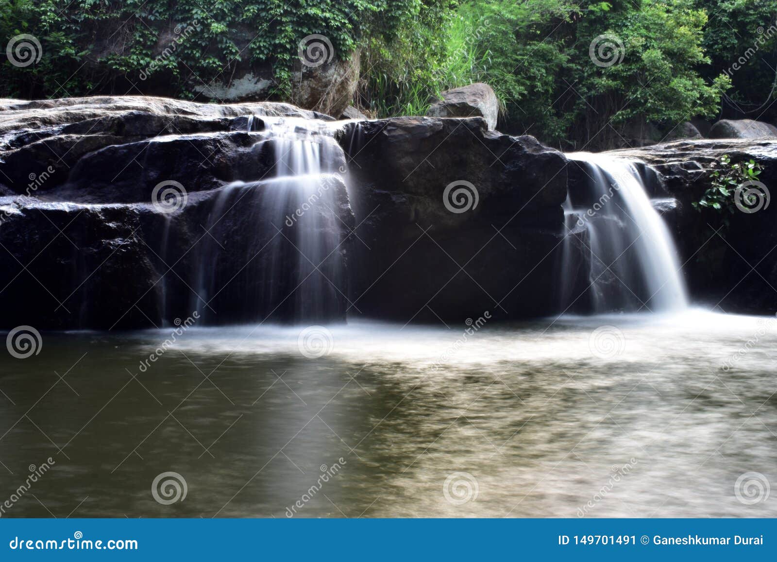 Adukamm Waterfalls and the Pambar River Stock Image - Image of falls ...