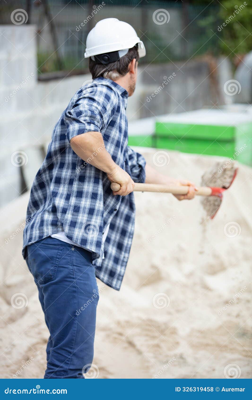 Adult Construction Worker Holding Shovel Stock Photo - Image of urban ...