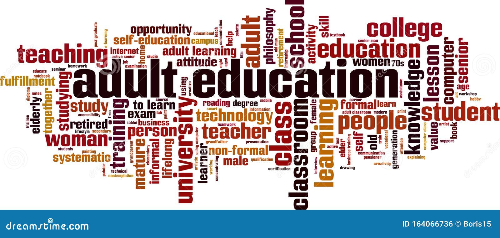 Adult Education Word Cloud Stock Vector Illustration Of Mature 164066736