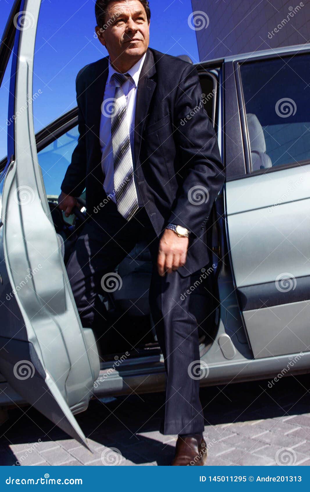 Adult, Elderly, Solid, a Man Gets Out of the Car Stock Image - Image of ...