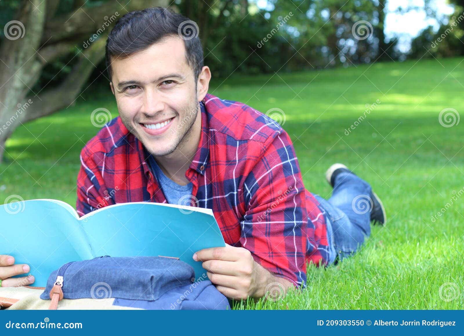 Adult Ethnic Student Reading in the Park Stock Photo - Image of summer ...
