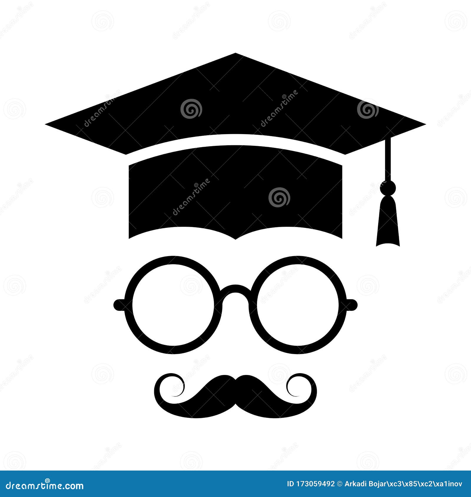 Adult learner vector icon stock vector. Illustration of graduate ...