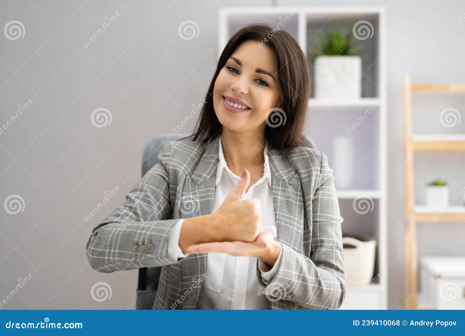 Adult Learning Sign Language Stock Photo - Image of hand, portrait ...