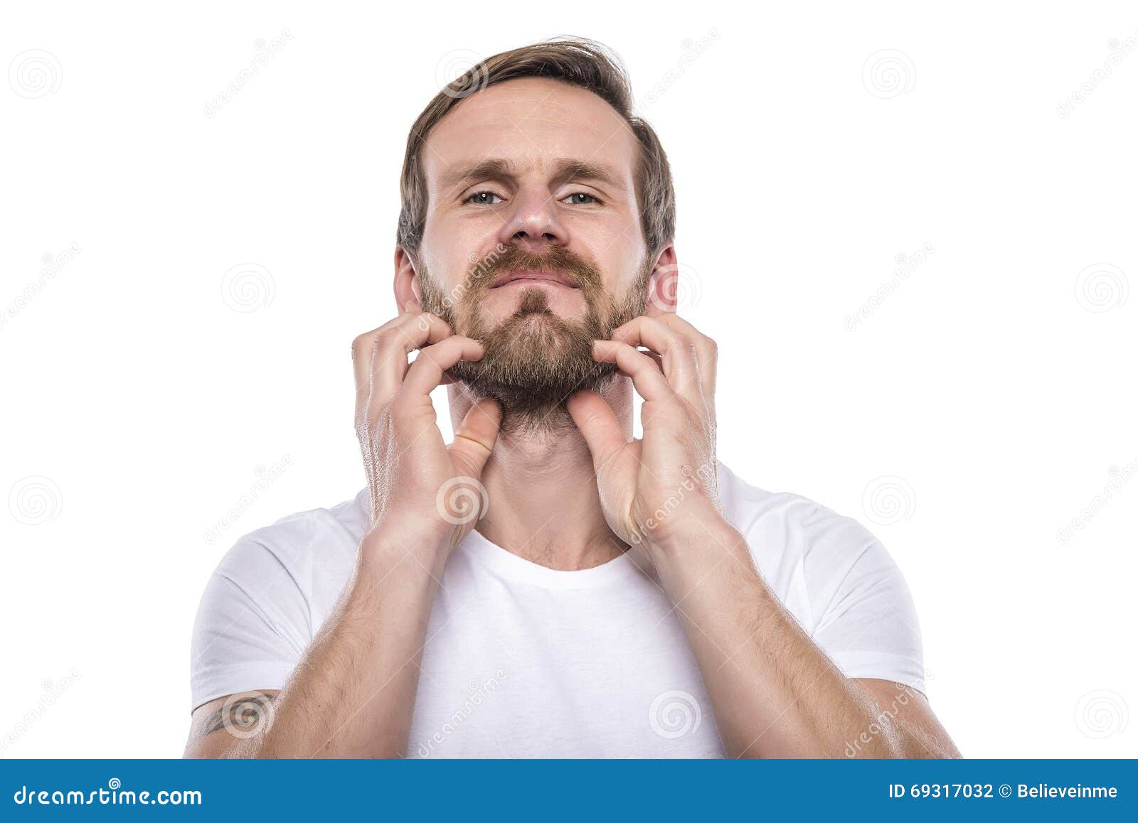 Adult Male Scratching Beard. Stock Photo - Image of face, beard: 69317032