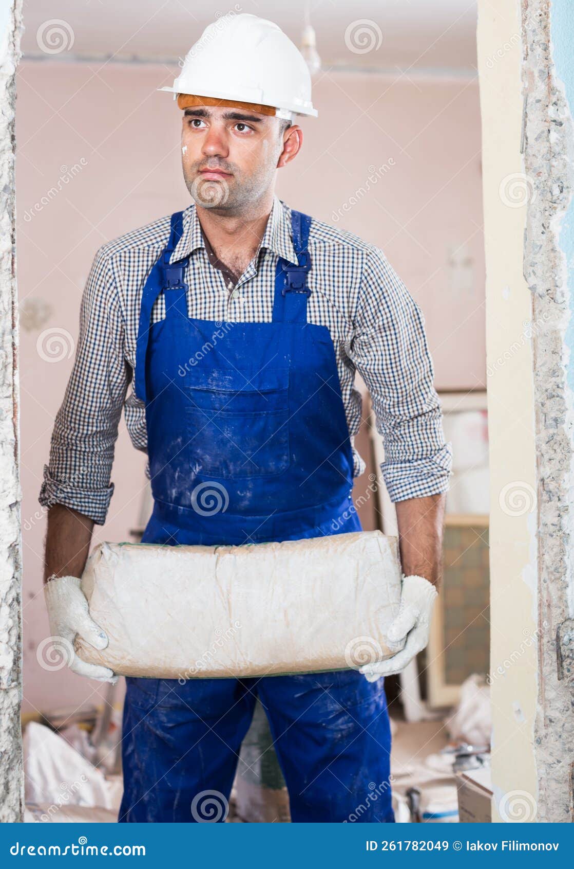 Package of Plaster and Builder Stock Image - Image of repairer ...