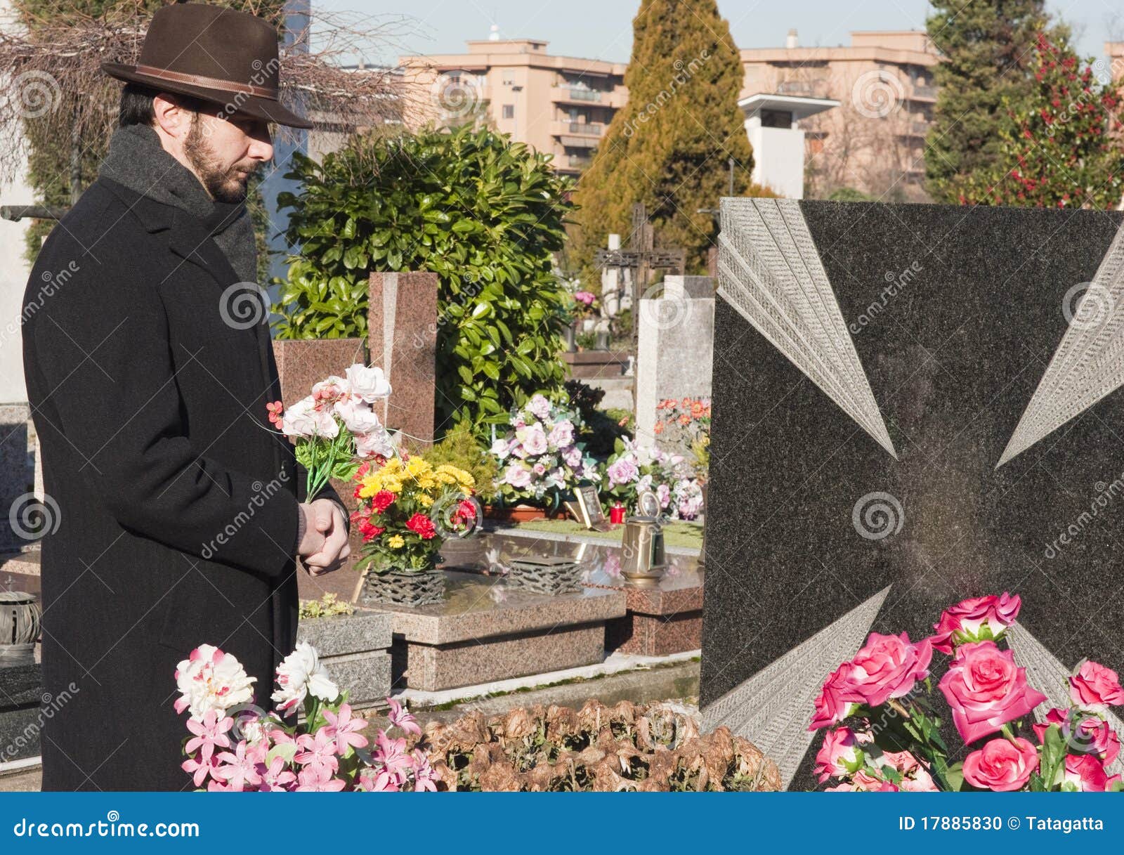Adult Man at Cemetery stock photo. Image of religion - 17885830