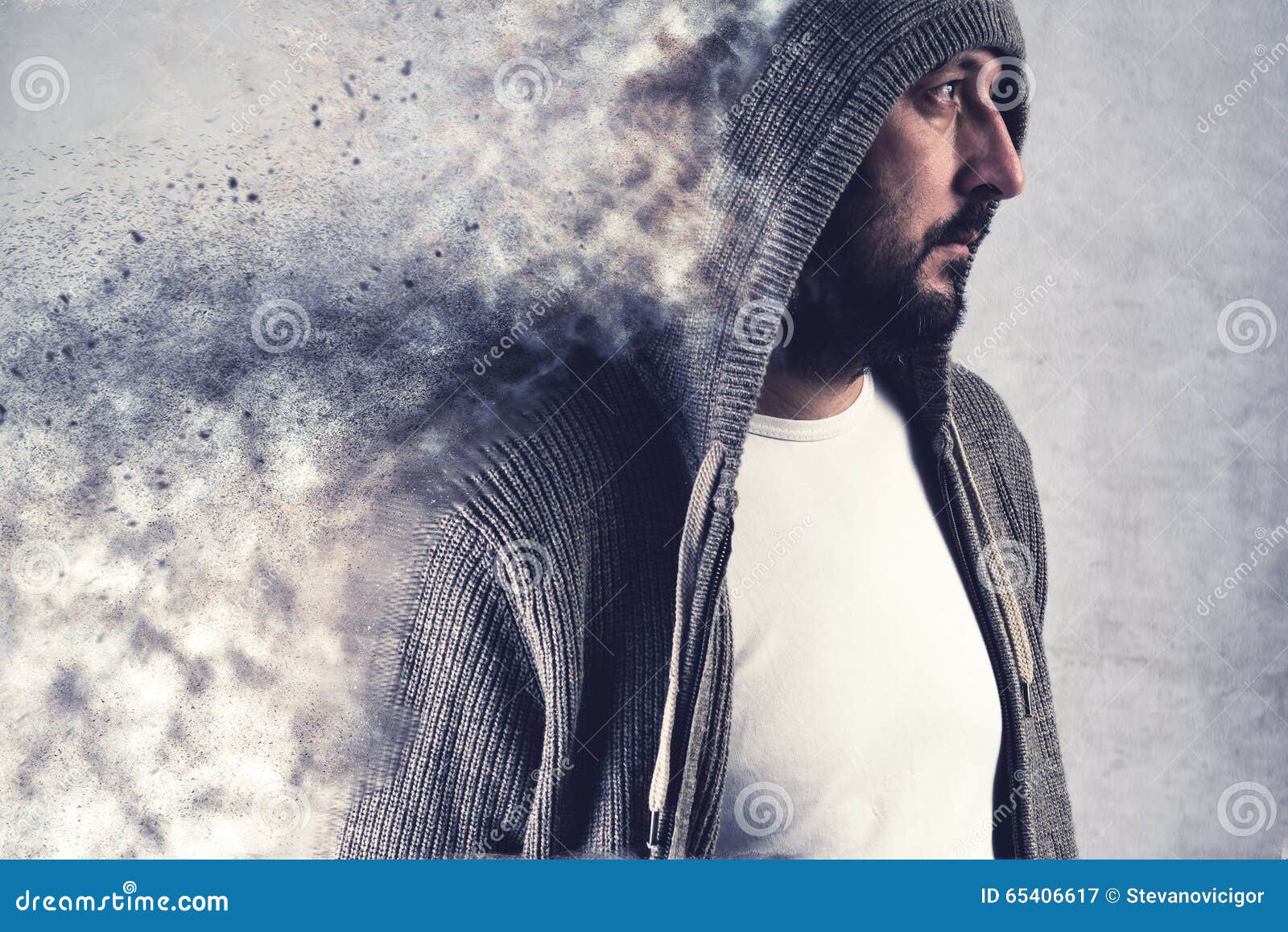 Adult Man Dissolving Under Stress Stock Image - Image of lifestyle ...