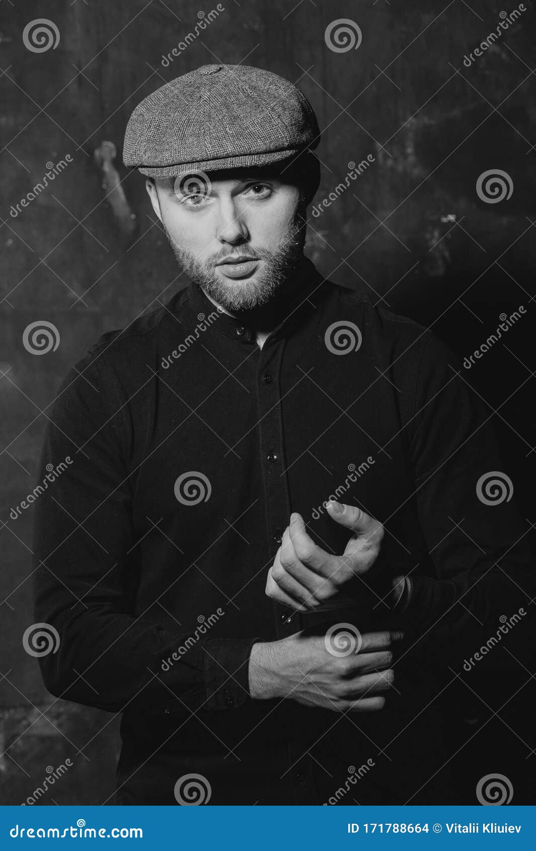 Adult man in grey hat stock photo. Image of happy, cool - 171788664