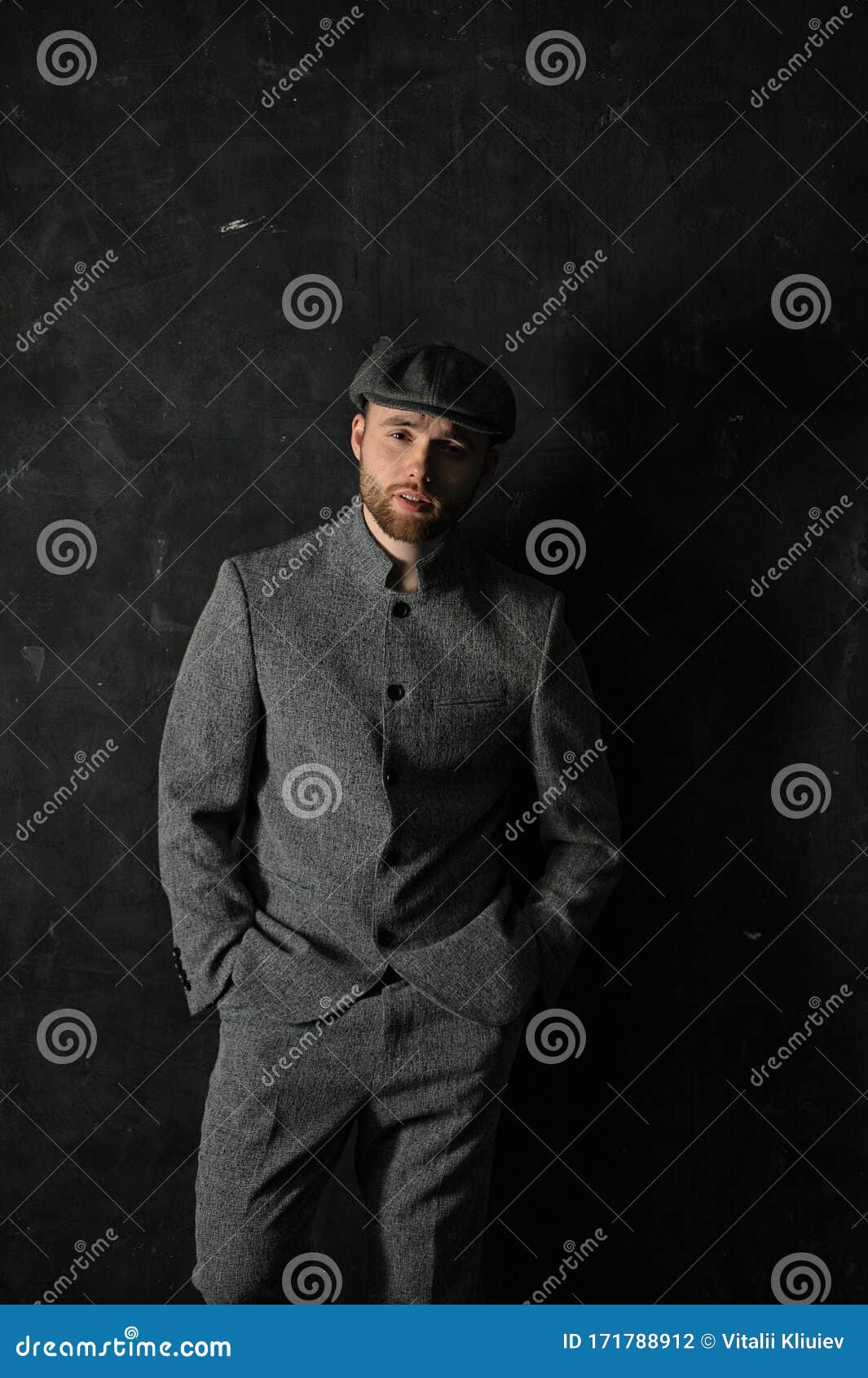 Adult man in grey hat stock photo. Image of lifestyle - 171788912