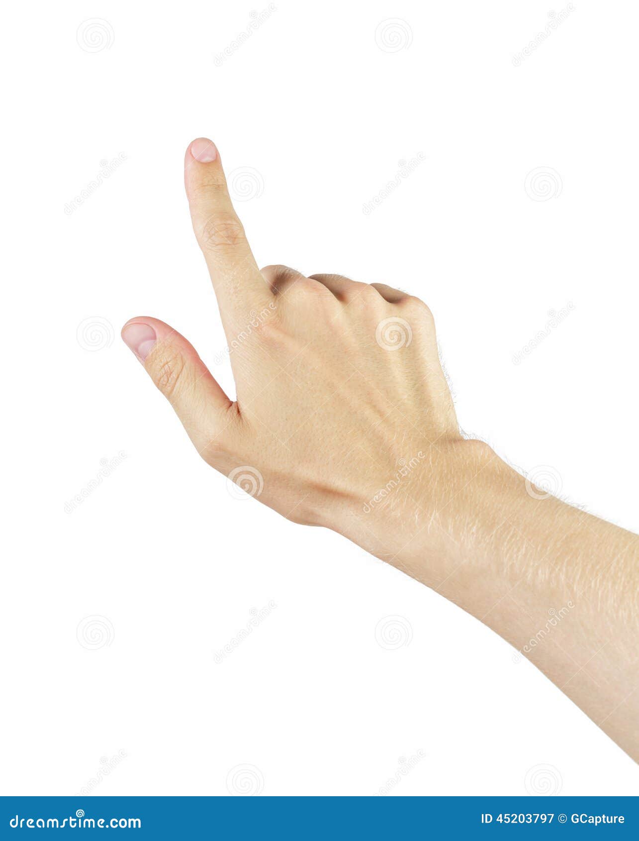 Adult Man Hand Clicking Something Stock Image - Image of isolated ...