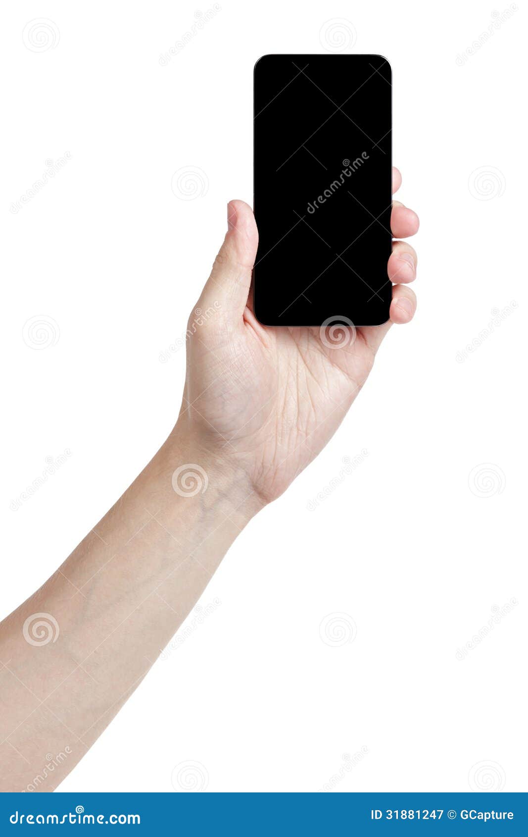 Adult Man Hand Holding Generic Touch Device Stock Image - Image of ...