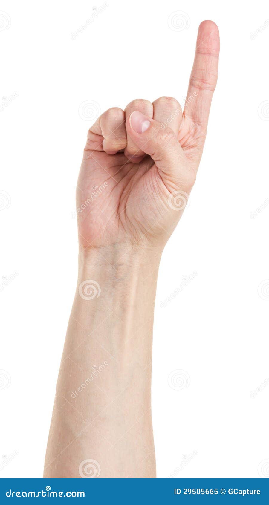 Adult man hand pointing up stock image. Image of emotion - 29505665