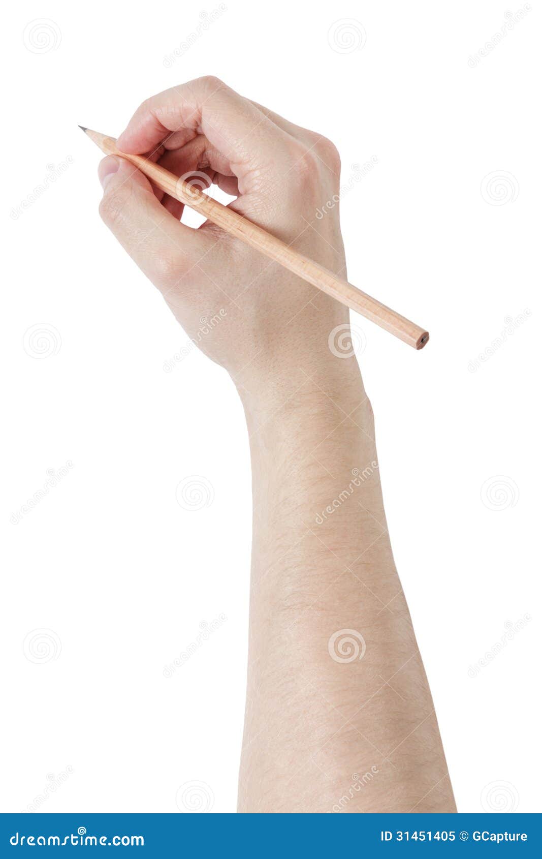 Adult Man Hand Write Something with Pencil Stock Image - Image of hold ...