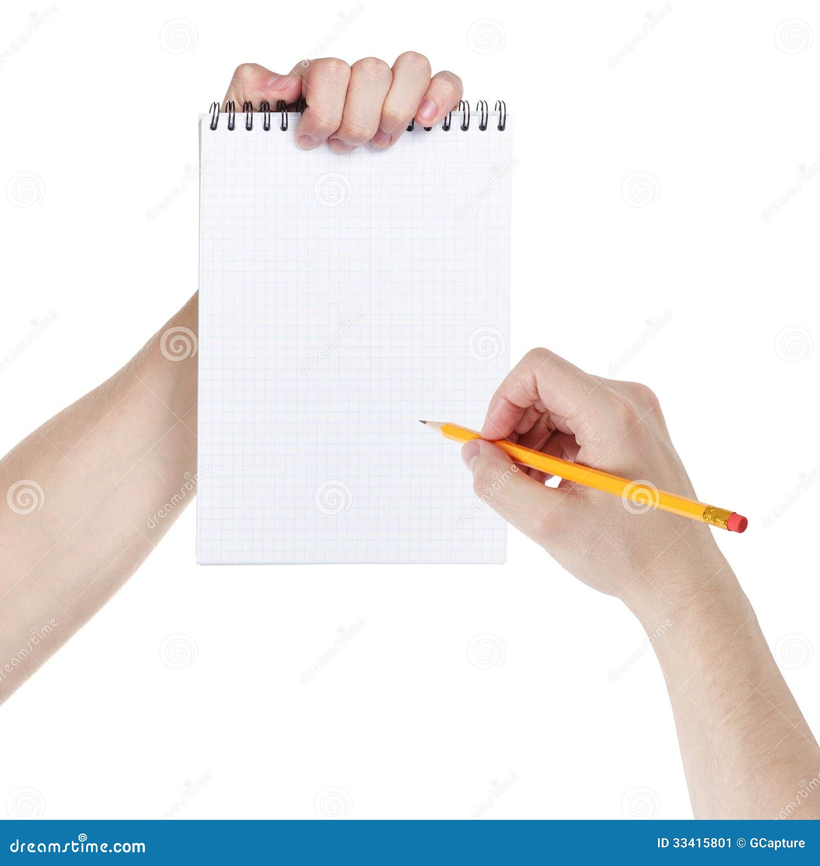 Adult Man Hands Writing Something in Notepad Stock Image - Image of ...