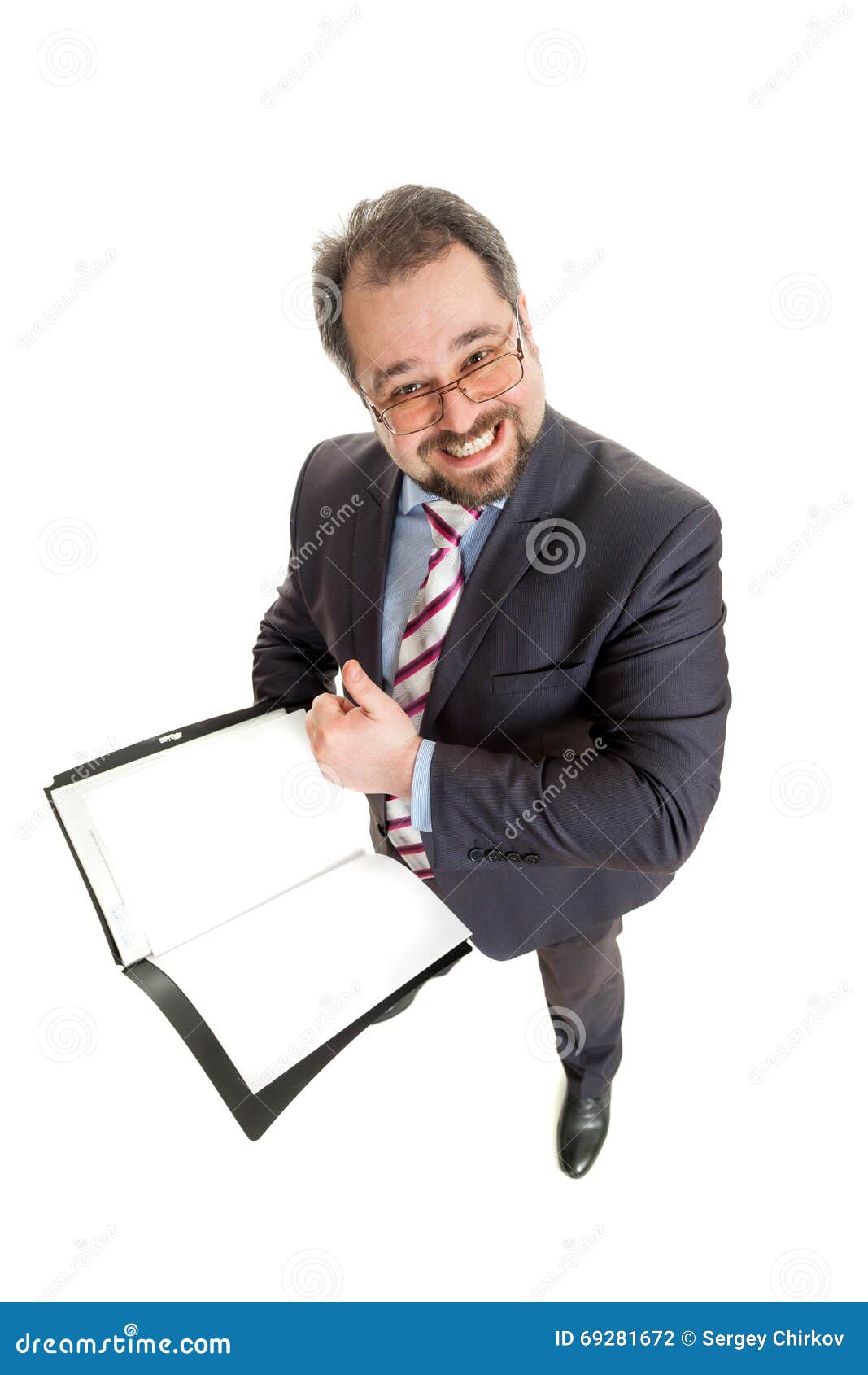 The Adult Man Holds the Folder Stock Photo - Image of good, coat: 69281672