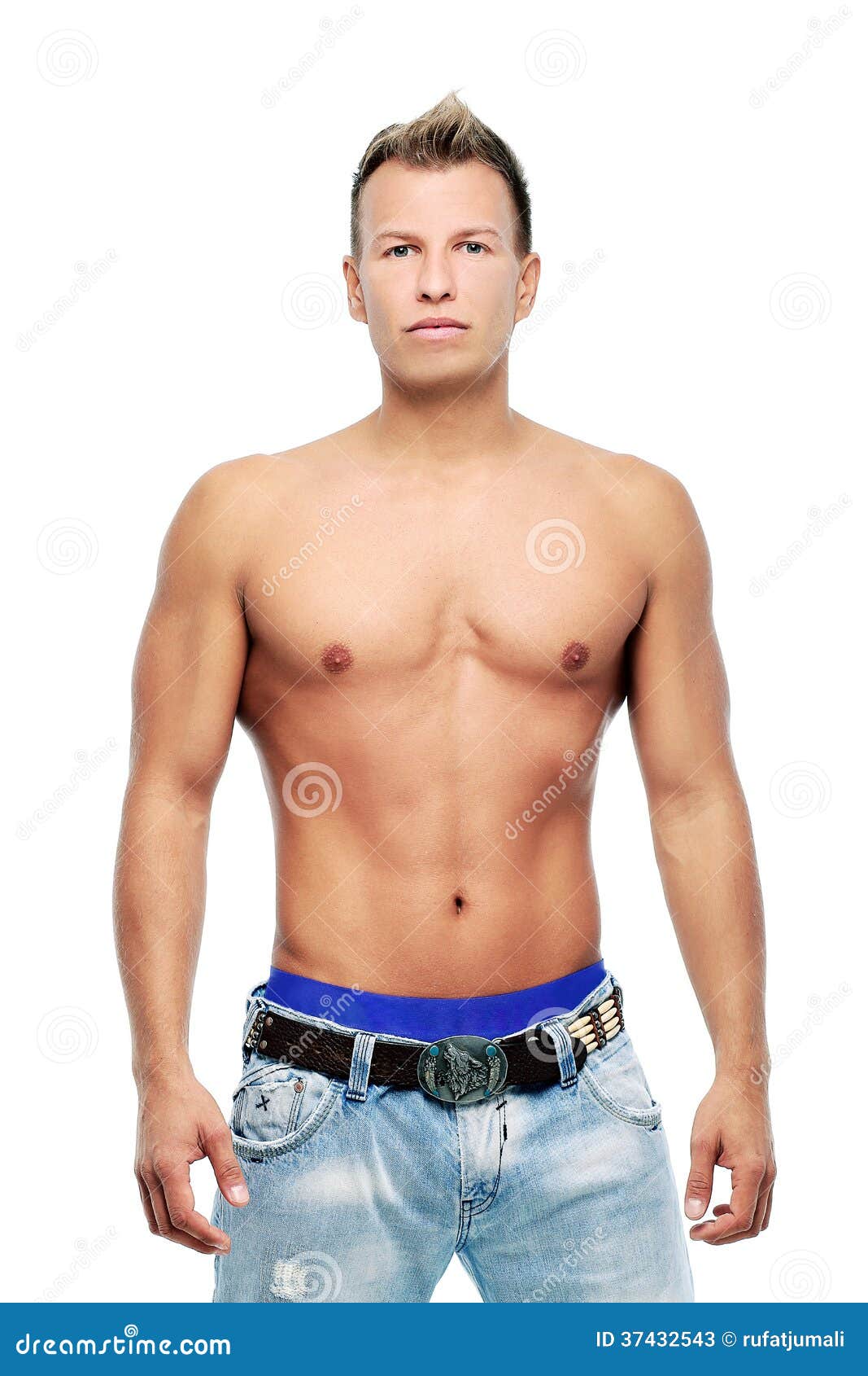 Adult Man without Shirt Posing in Studio Stock Image - Image of beauty ...