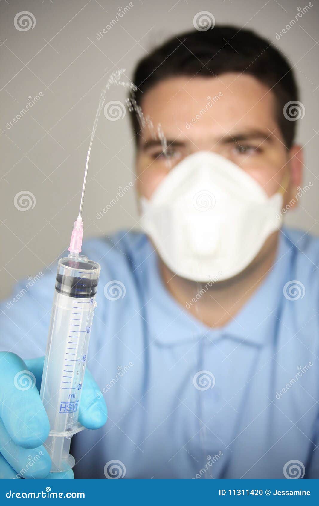Adult Man with Syringe and Bottle Stock Photo - Image of medicine ...