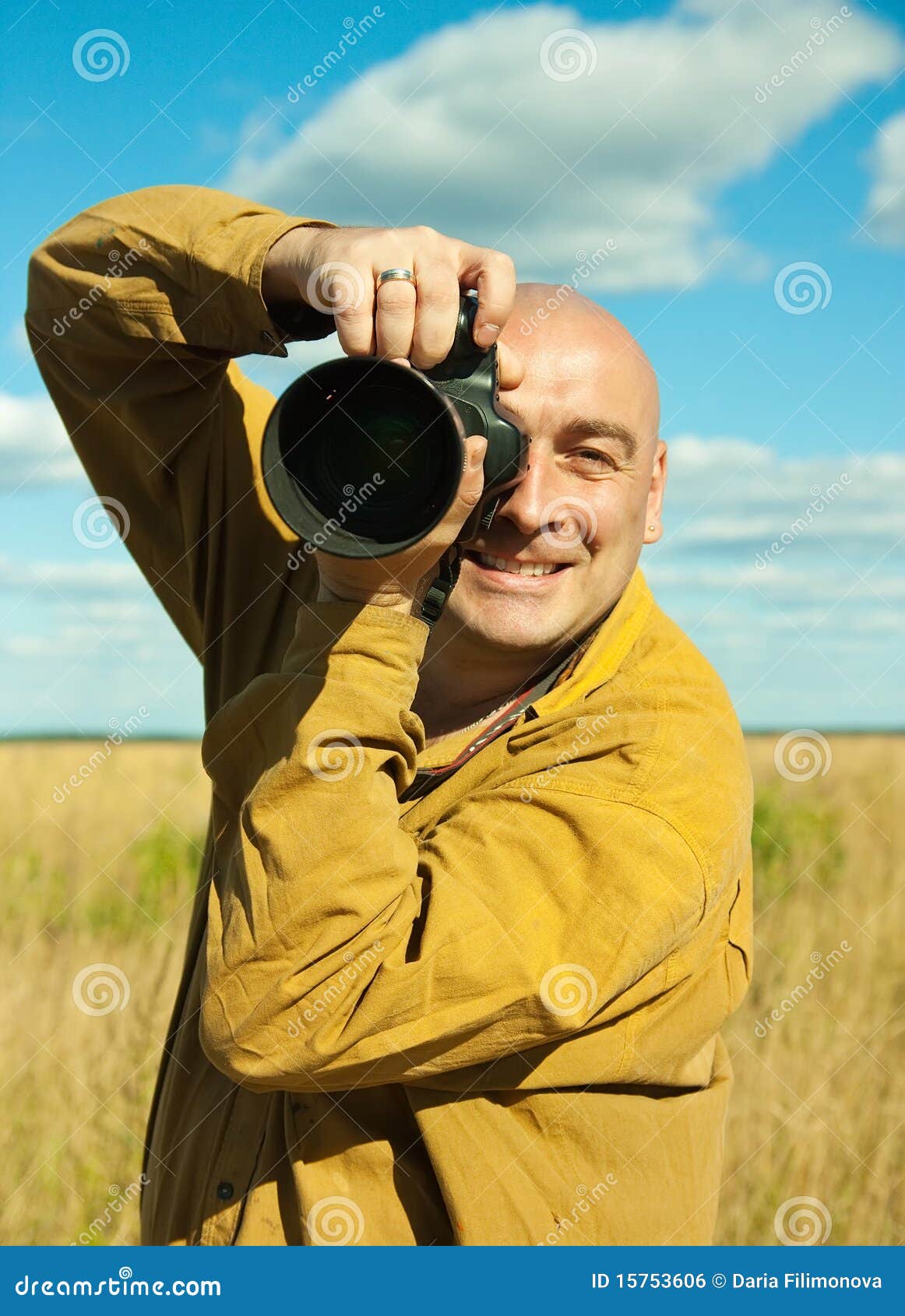 Adult man taking picture stock photo. Image of photocamera - 15753606