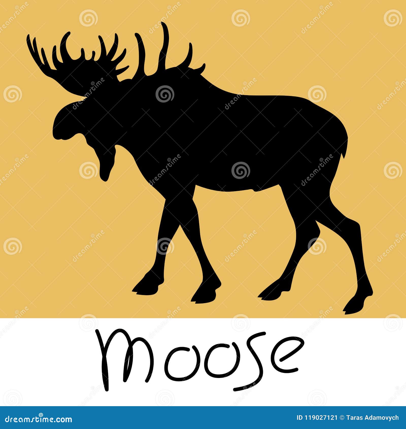 Moose Head Silhouette Side