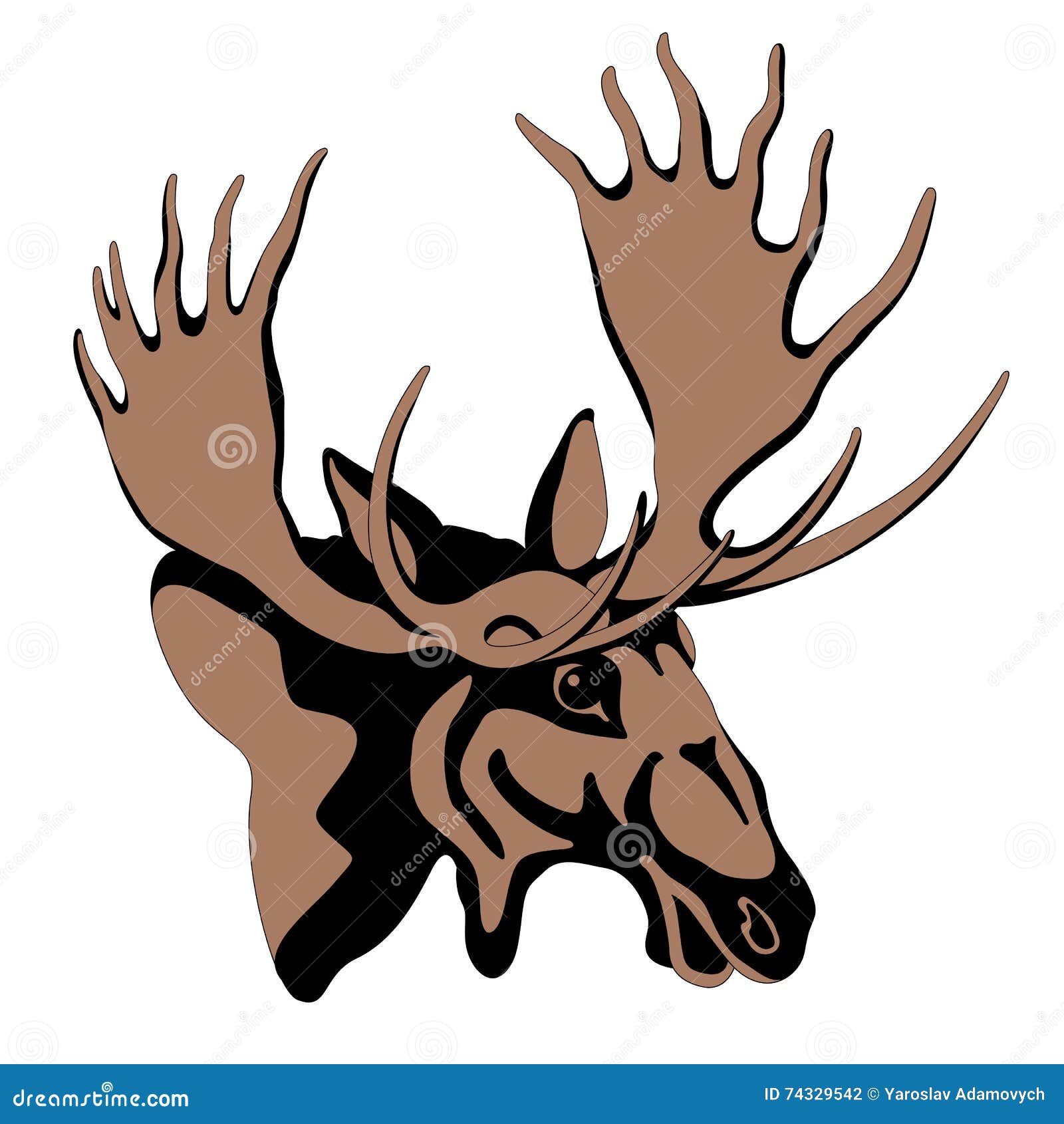 Moose. Adult Male Elk.Isolated Realistic Illustrat Stock Illustration ...