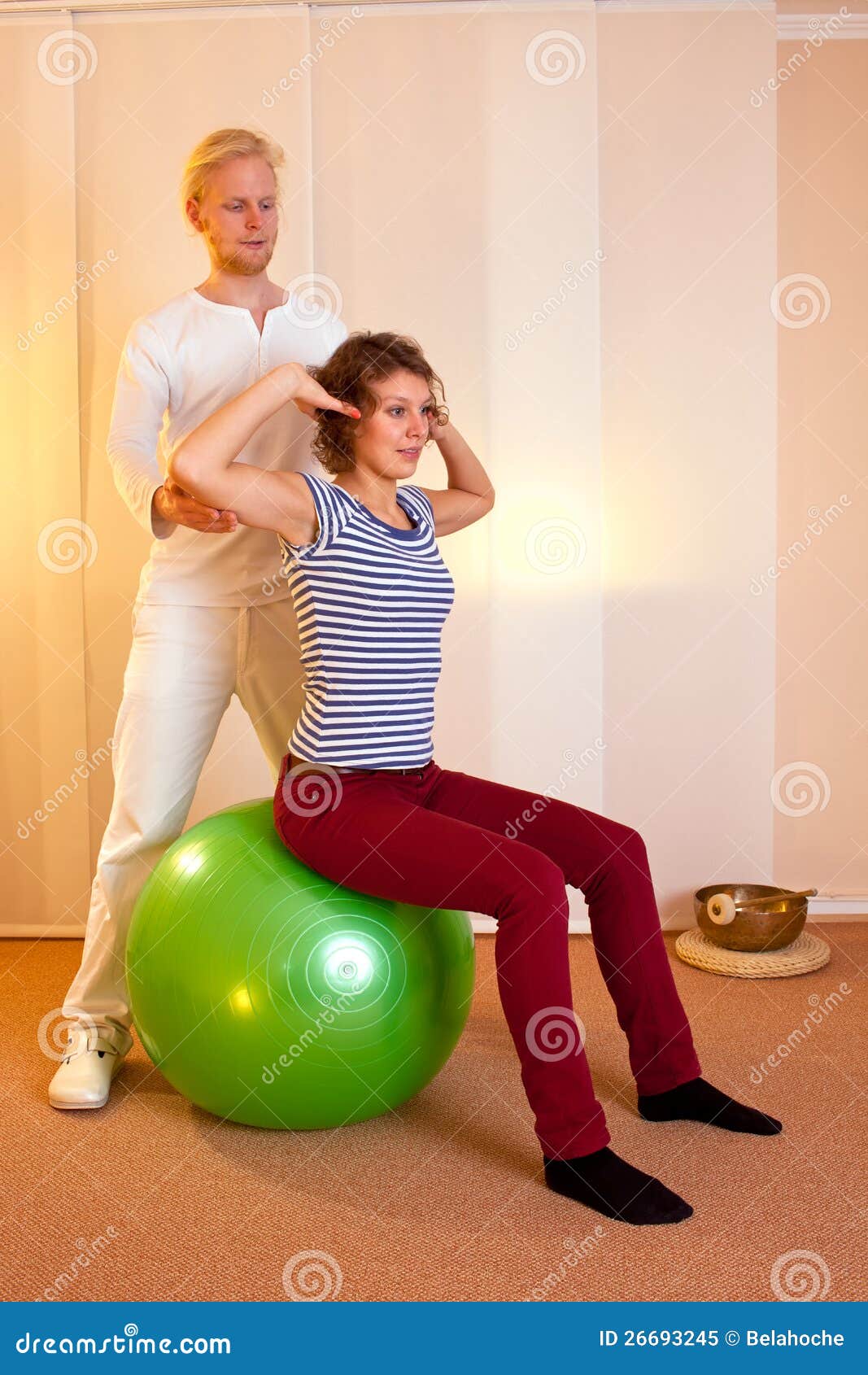 Adult Practicing Poses on Exercise Ball Stock Image - Image of practice ...