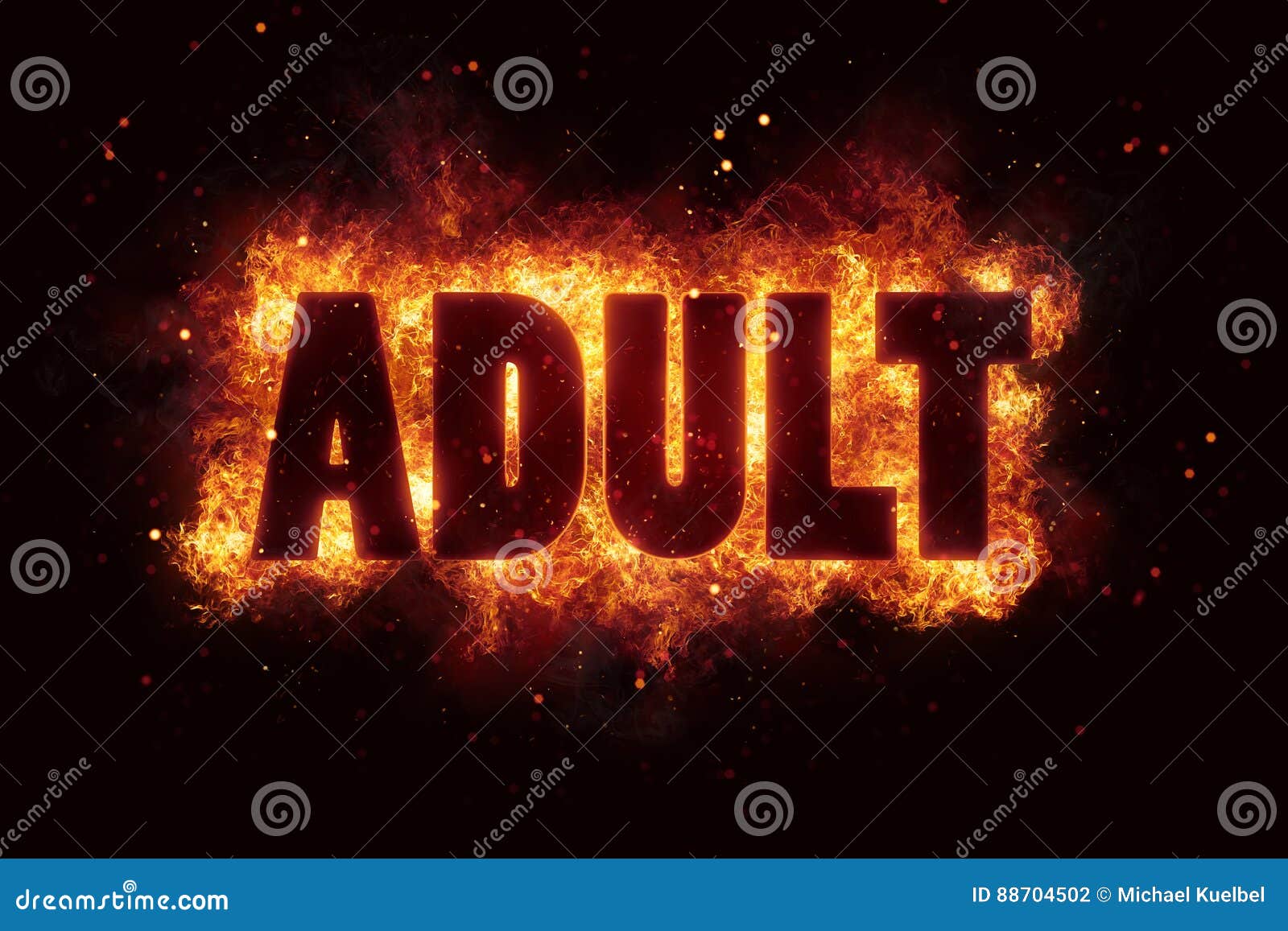 Adult only Sign Text Alert Allowed Permission Hot Fire Flames Stock ...