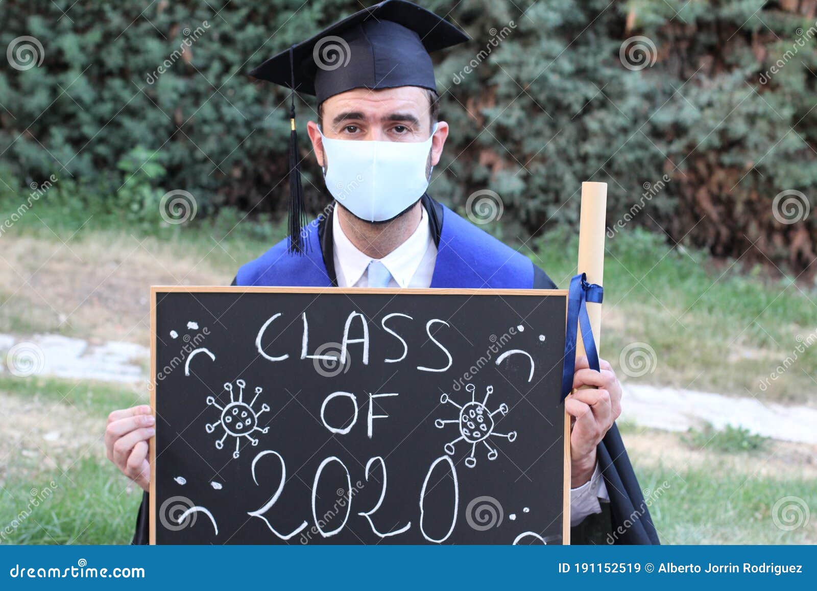 Adult Student Graduating in 2020 Stock Image - Image of covid, diploma ...