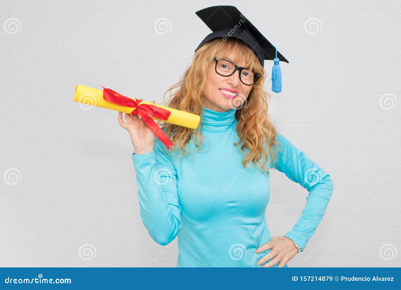 Adult Student with Graduation Stock Image - Image of diploma ...