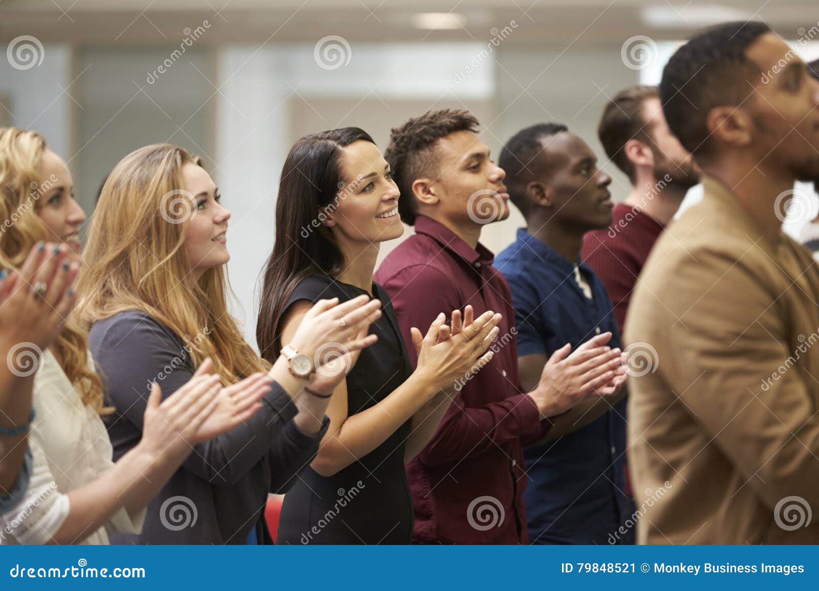 Adult Students Applauding at an Event in Their University Stock Image ...