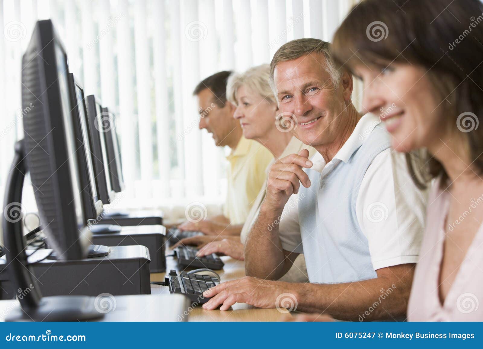 Adult Students in a Computer Lab Stock Image - Image of higher, senior ...