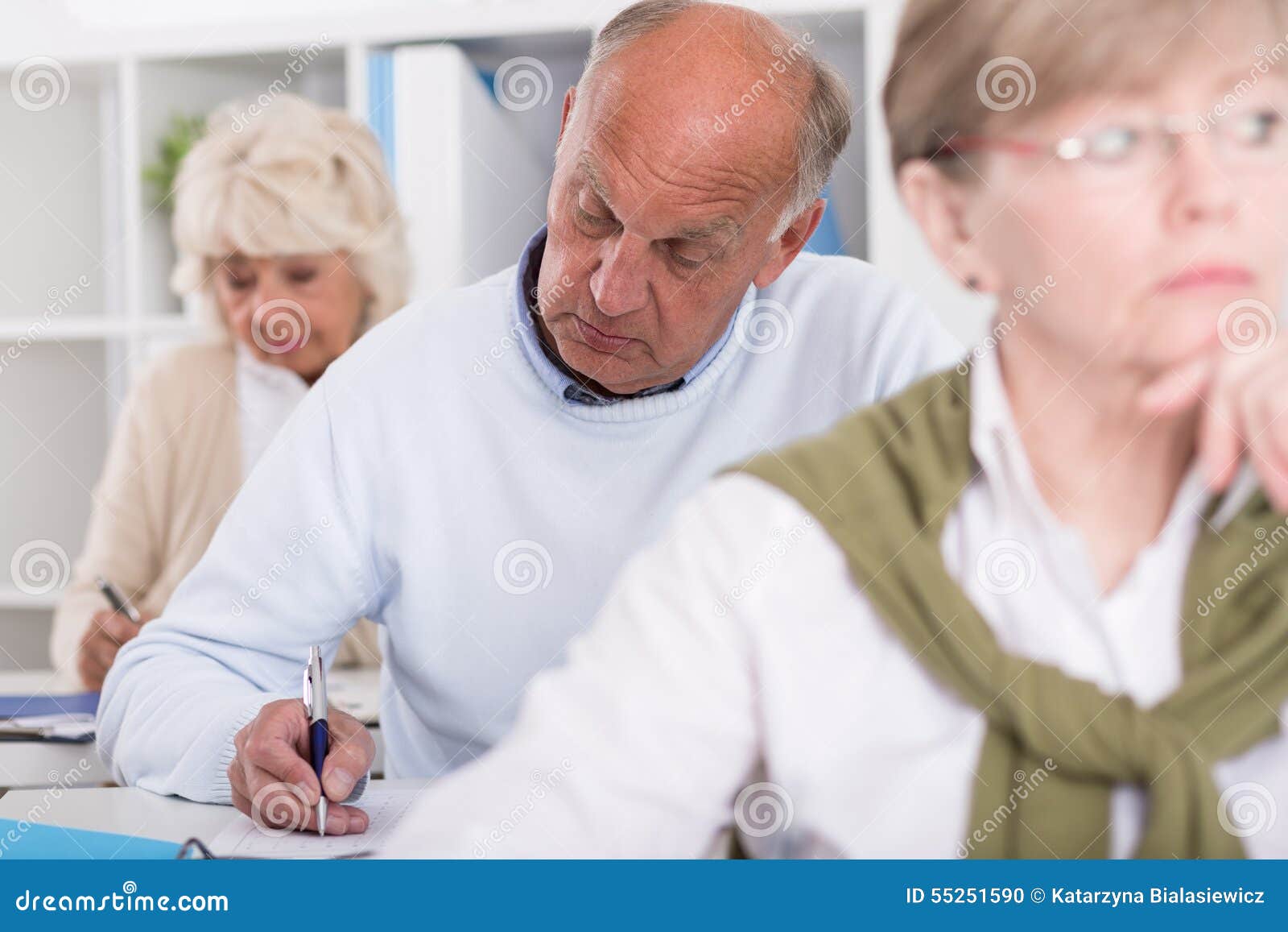 Adult students having test stock photo. Image of female - 55251590
