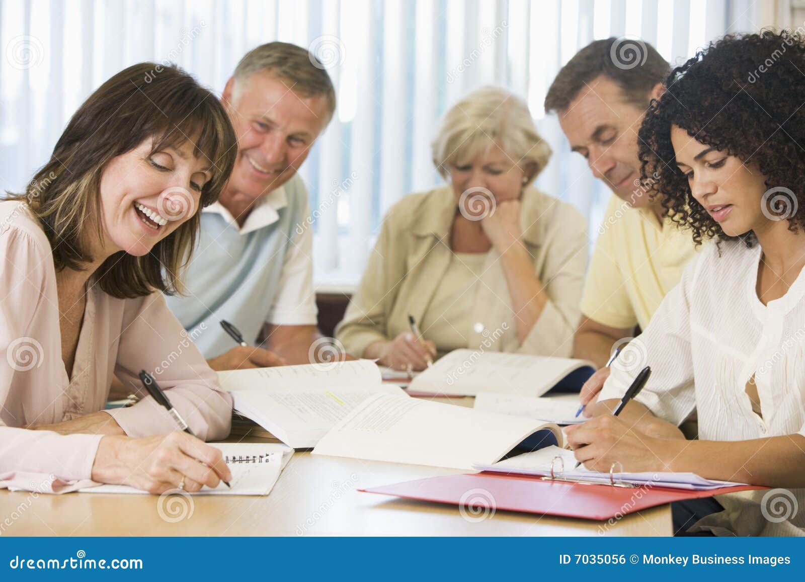 Adult Students Studying Together Stock Photo - Image of notepad ...