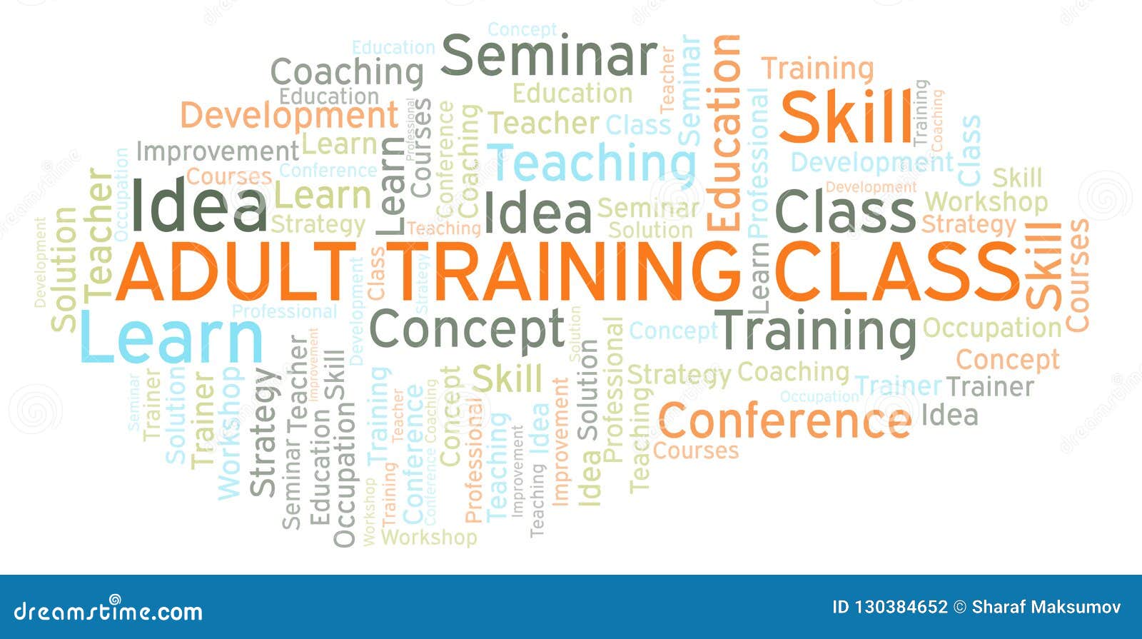 Adult Training Class Word Cloud Stock Illustration Illustration Of